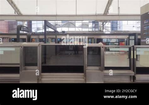 Mrt Train Leaving The Station Mrt Is Environmentally Friendly Public Transportation For Urban