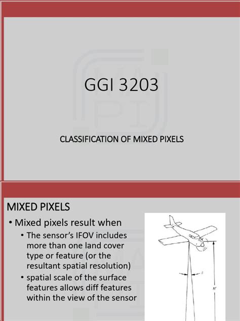 3ggi 3203classification Of Mixed Pixelsupdated Pdf Statistical
