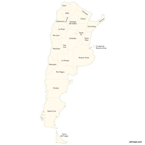 Blank Map Of Argentina Provinces Free Download — Ultimaps