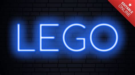 Lego Blue Neon Text Effect Generator