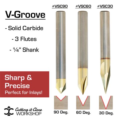 30 Deg V Groove 3 Flute 14 Shank Vsc30 — Cic Workshop