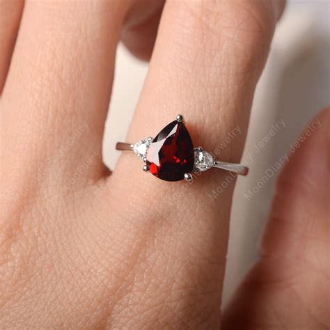 January Birthstone Real Natural Red Garnet Engagement Ring Etsy Uk