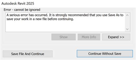 モデルを Revit 2023 にアップグレードしたときに、「重大なエラーが発生しました。強くお勧めします」revit で地形測量を含む