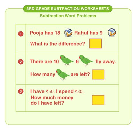 3rd Grade Subtraction Worksheets And Free Printables