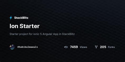 Ion Starter Stackblitz