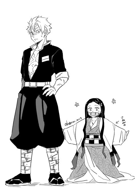 Kamado Nezuko And Shinazugawa Sanemi Kimetsu No Yaiba Drawn By
