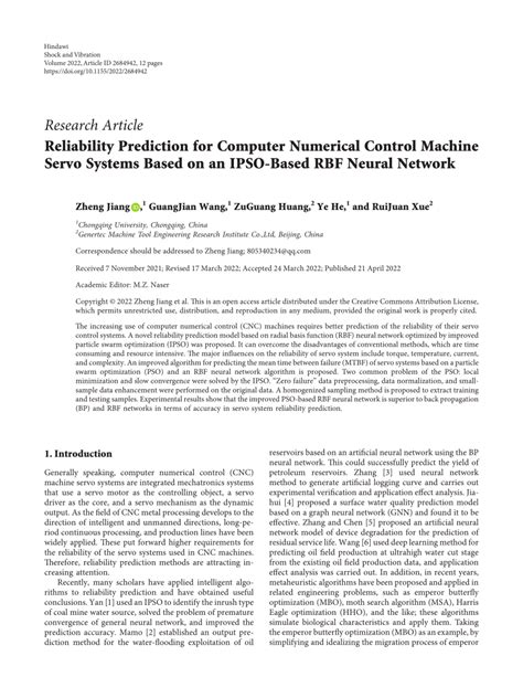 Pdf Reliability Prediction For Computer Numerical Control Machine