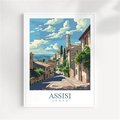 Assisi Travel Print Wall Art Italy Wall Hanging Assisi Home Decoration