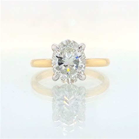 2 56 Natural Gia Certified Oval Diamond Engagement Ring Set In 14k Two