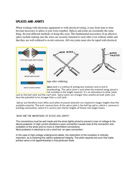 Splices And Joints Pdf Wire Manufactured Goods