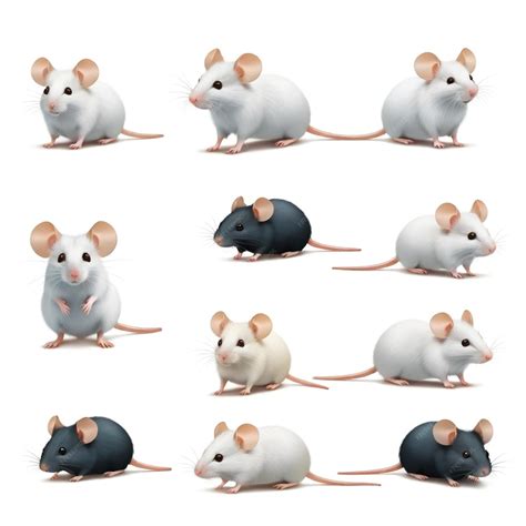 A Collection Of Mice With A White Background Premium Ai Generated Vector