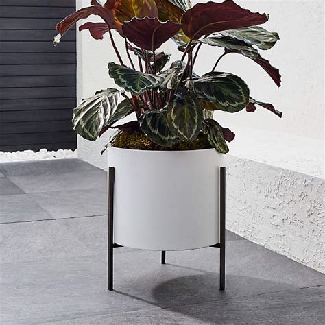 Aaro Medium Geo Planter With Stand Reviews Crate And Barrel