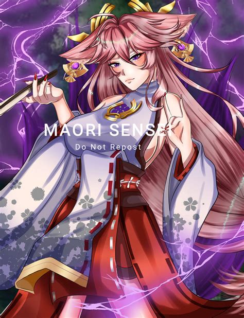 Yae Miko Genshin Impact Fan Art By Maorisensei On Deviantart