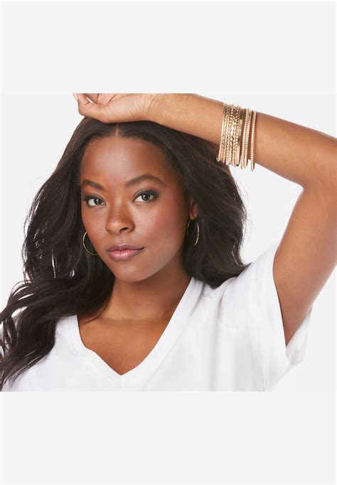 Textured Bangle Set For Women 11 Piece 4447603 Woman Within