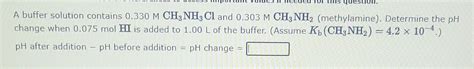 Solved A Buffer Solution Contains MCH NH Cl And Chegg