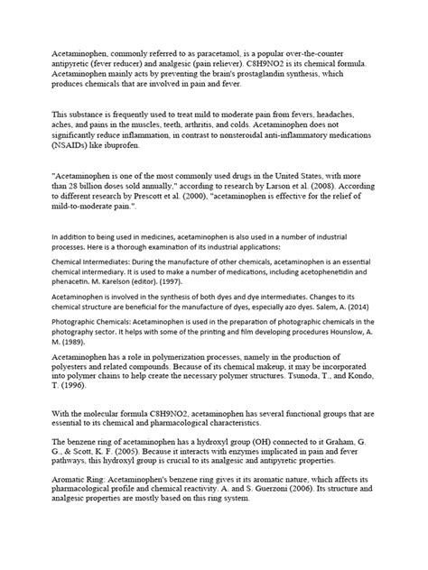 Acetaminophen Pdf Nonsteroidal Anti Inflammatory Drug Analgesic