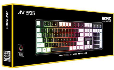 Ant Esports Mk1400 Rainbow Led Illumination White And Black Keycaps