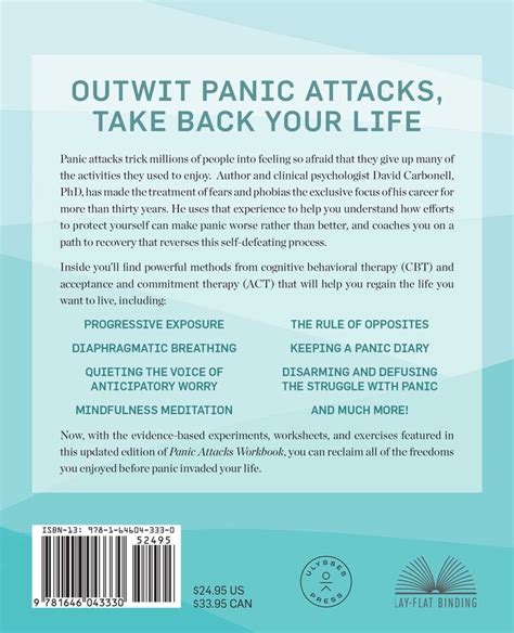 Panic Attacks Workbook Second Edition Book By David Carbonell