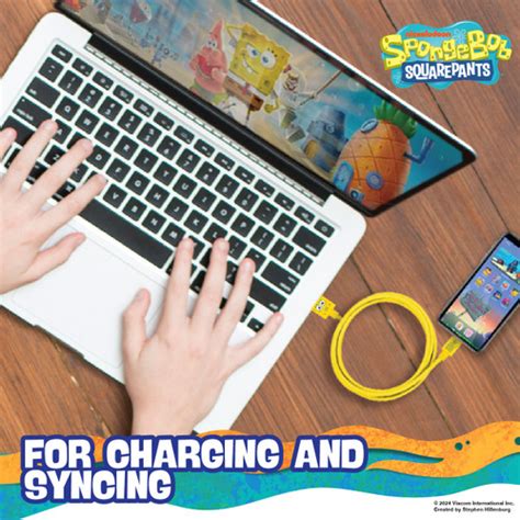 Spongebob Lightning Cable 1m Usb A Fast Charging 12w