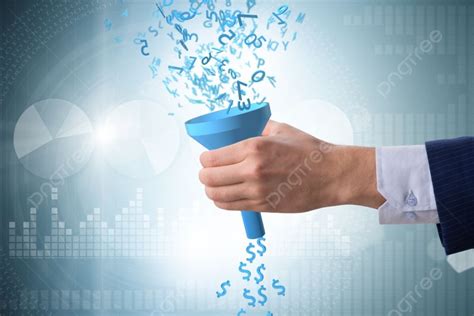 Data Monetization Concept With The Funnel And Businessman Data Monetization Concept With Funnel