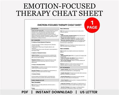 Emotion Focused Therapy Cheat Sheet Eft Cheat Sheet Eft Therapy Emotionally Focused Therapy