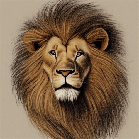 Dibujo De León Realista · Creative Fabrica