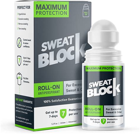 Sweatblock Clinical Strength Antiperspirant Roll On Deodorant For Men