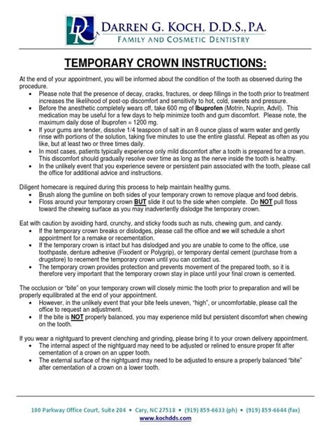 Care Instructions For A Temporary Crown Maintaining Comfort And Proper