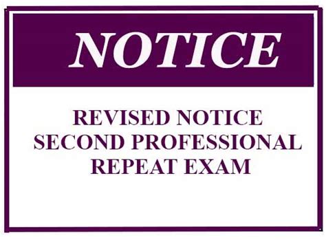 Revised Notice Second Professional Repeat Exam Faculty Of Indigenous Medicine