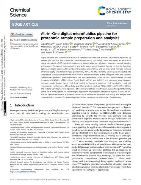 pdf all in one digital microfluidics pipeline for proteomic sample