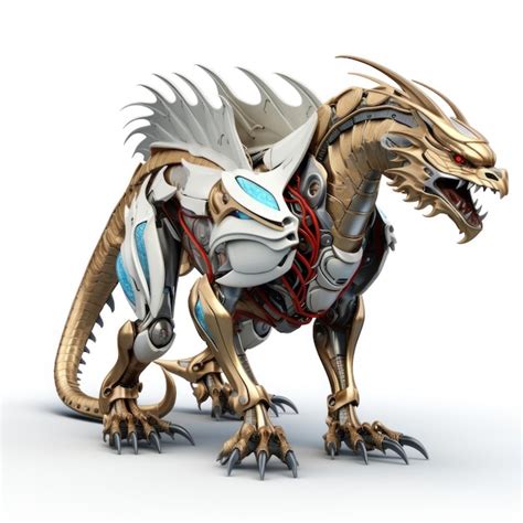 Premium Ai Image Dragon Illustration Character In Dragon Robot 3d