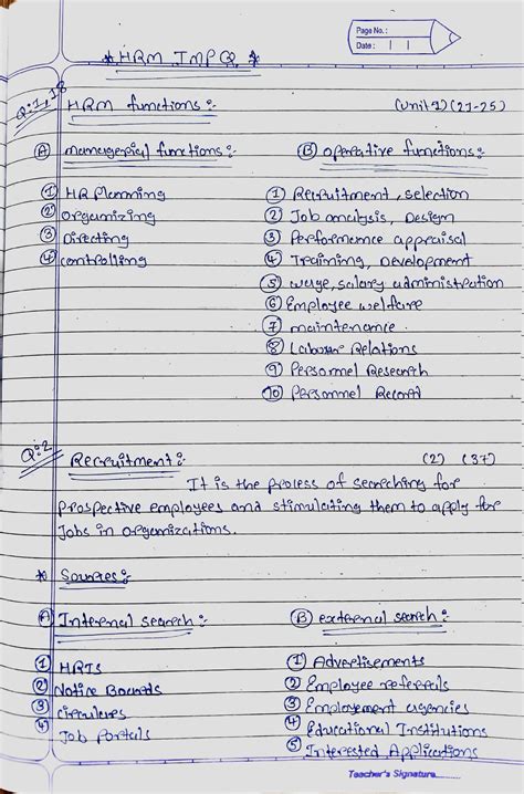 Hrm Imp Questions Human Resources Management Basics Of