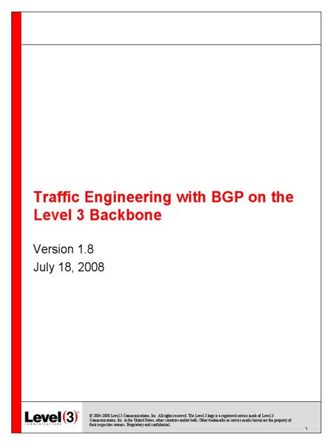 Traffic Engineering With Bgp And Level3 Pdf Pdf Routing Router Computing
