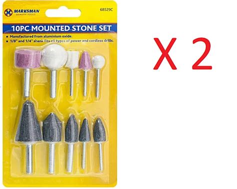 20pc Stone Bit Set Grinding Mounted Router Grinder Drill Craft Metal Tool