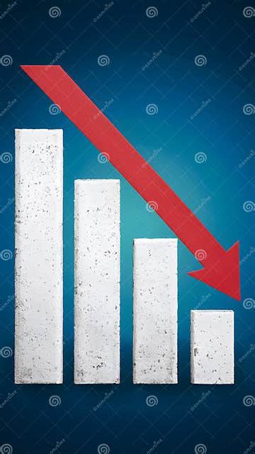 Vertical Bar Graph Bars Decrease Left To Right Red Arrow Points Down