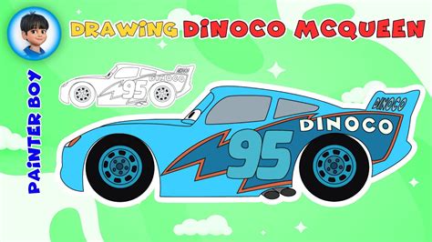 How To Draw Dinoco Lightning Mcqueen From Cars Movie Youtube