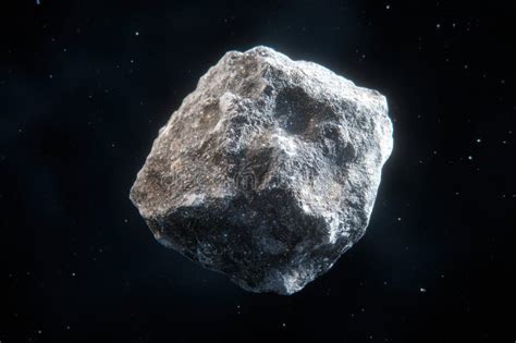 Massive Asteroid Floating In Space Stock Illustration Illustration Of
