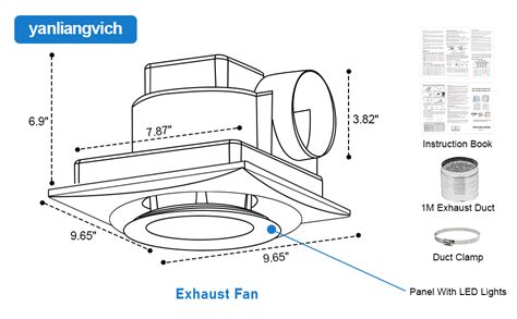 Yanliangvich Bathroom Exhaust Fan With Light 8 Inch