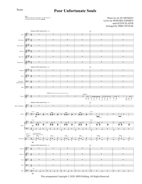 Poor Unfortunate Souls Arr Mike Hyziak By Howard Ashman Sheet Music