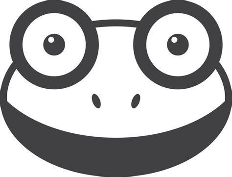 Premium Vector Frog Face Illustration In Minimal Style