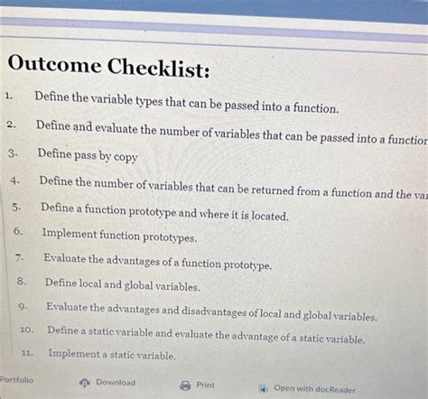 Solved 1 Define The Variable Types That Can Be Passed Into