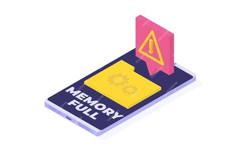 Premium Vector Full Memory Storage Space File Is Full Concepts Isometric Vector Illustration