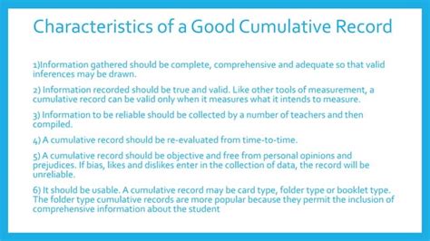 The Cumulative Record PPTX