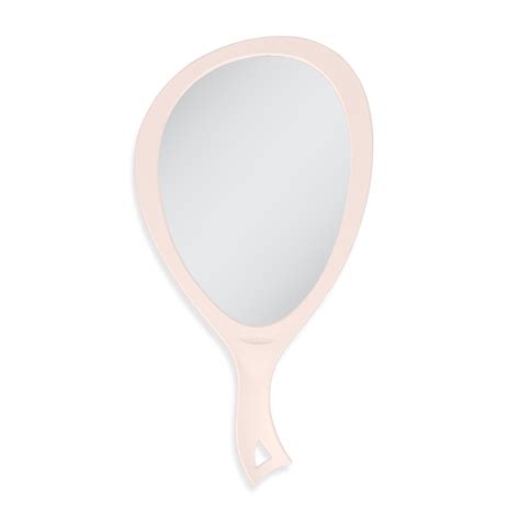 Zadro Pastel Pink Large Teardrop Handheld Mirror With Curved Handle