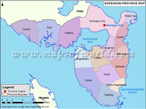 Sorsogon Map Map Of Sorsogon Province Philippines
