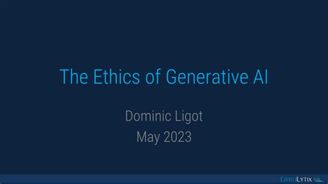 Pdf The Ethics Of Generative Ai