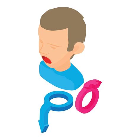 Sexual Dysfunction Icon Isometric Vector Young Man Blue And Pink