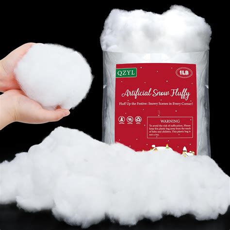 Qzyl 1lb Fluffy Fake Snow Cotton White Christmas