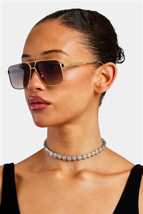 Gold Aviator Sunglasses Brown Womens Accessories Shop Sunglasses At Cernuccicom Cernucci