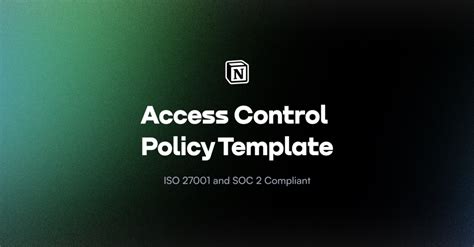Iso 27001 Access Control Policy Template
